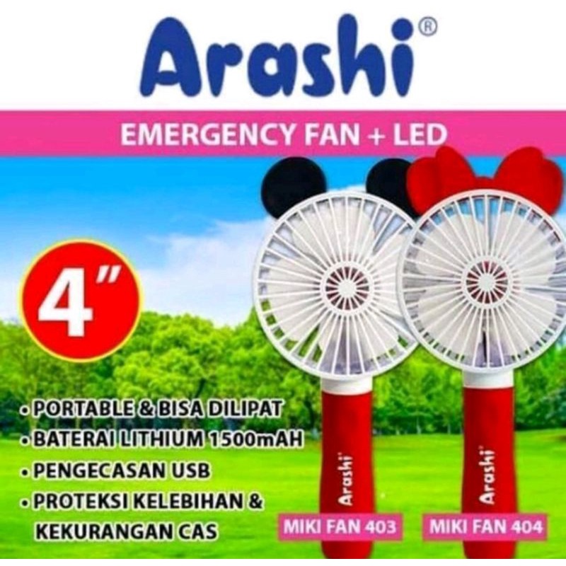 Jual Arashi Emergency Lamp + Led - Arashi Kipas Mini 4 inch | Shopee ...