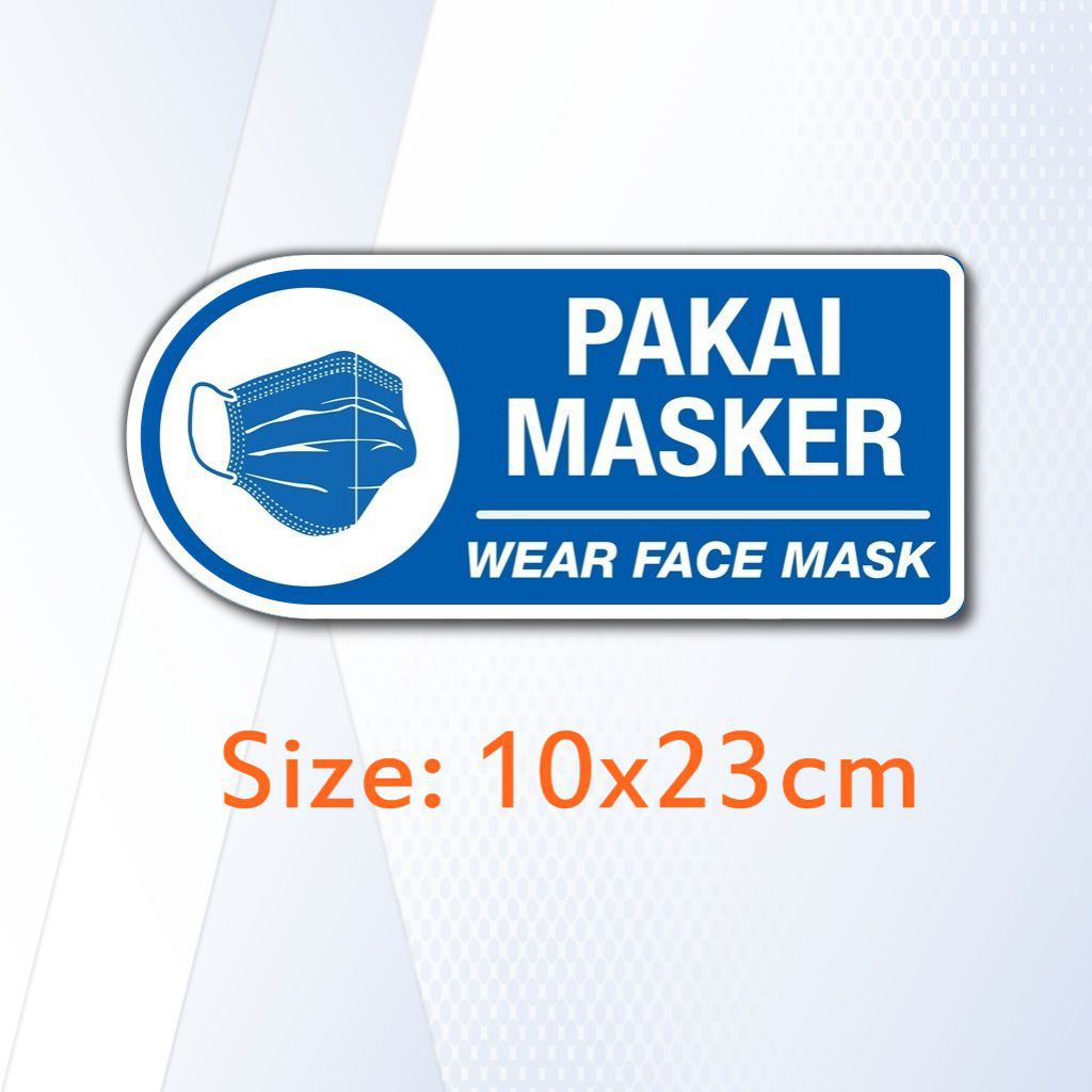 Jual Signage Rambu Pakai Masker Wear Face Mask Sign PVC Tebal 5mm ...