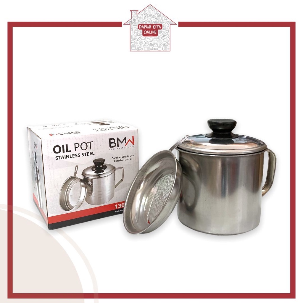 Jual Oil Pot Stainless Steel 1.2 L/ 1.3 L / Saringan Minyak / Tempat ...