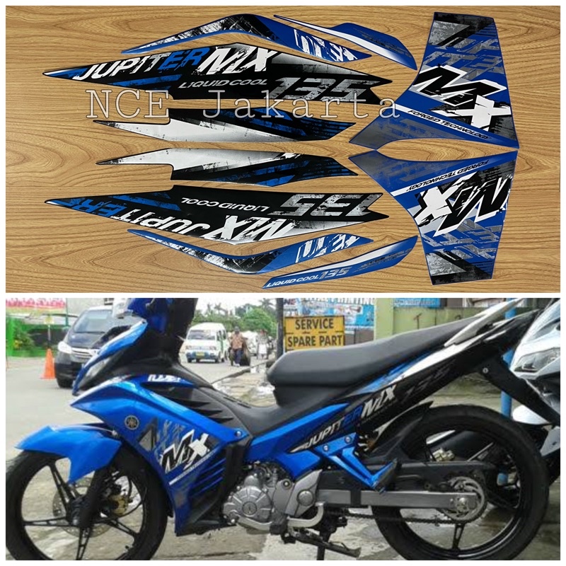 Jual STIKER STRIPING JUPITER MX 2014 BIRU HITAM | Shopee Indonesia