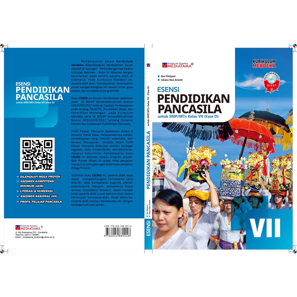 Jual ESENSI Pendidikan Pancasila SMP/MTs Kelas VII (Fase D) Kurikulum Merdeka Buku Berbasis ...