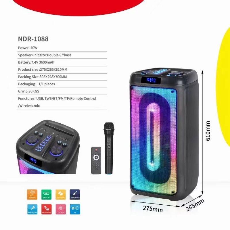 Jual Speaker Bluetooth NDR -1088 RGB 16 Inch Jumbo + Remote | Shopee Indonesia