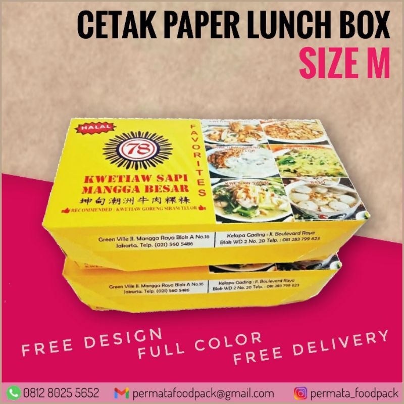 Jual Cetak Paper Lunch Box size M 3000 pcs | Shopee Indonesia