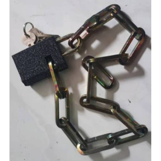 Jual Gembok Rantai Kuning kunci gudang toko Motor dll | Shopee Indonesia