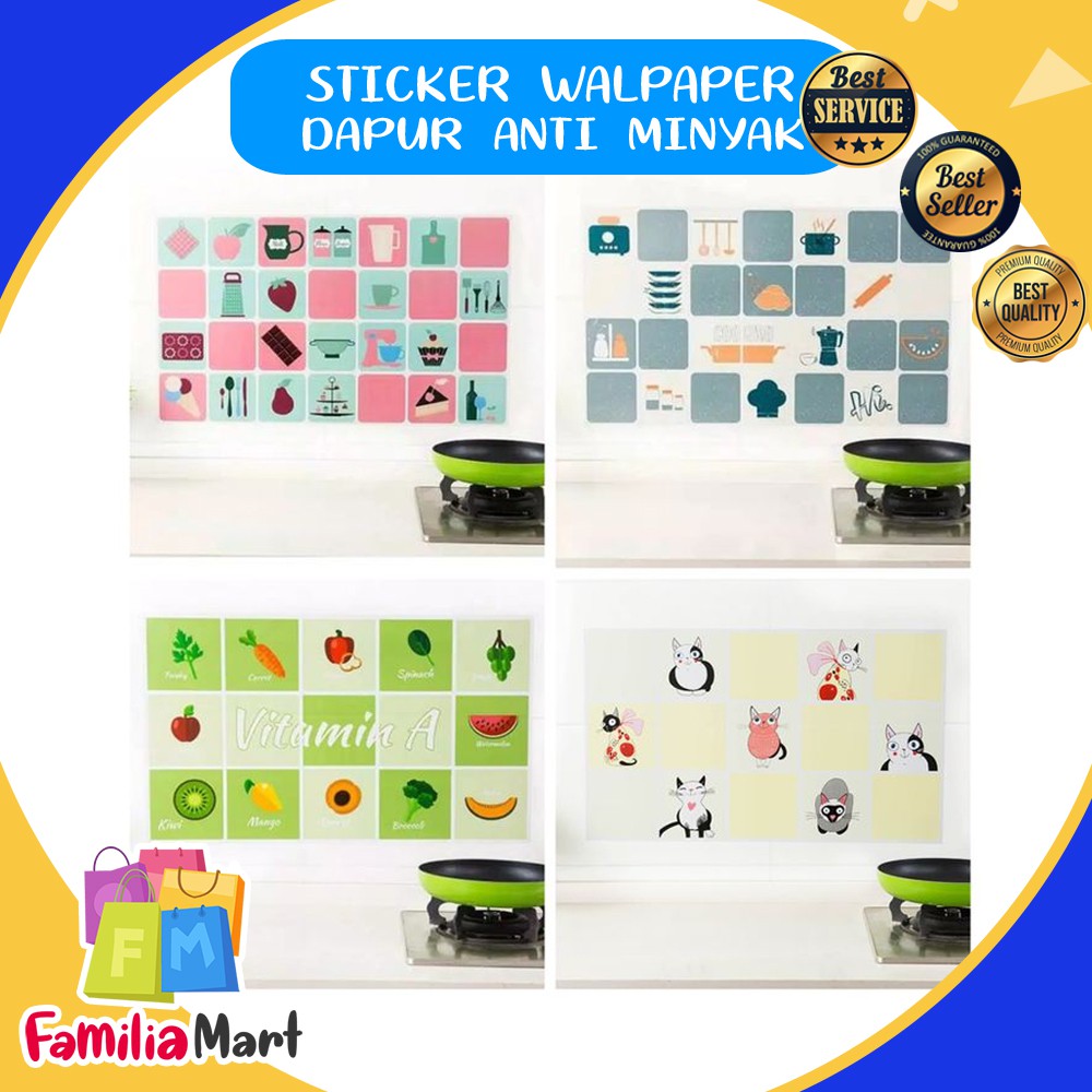 Jual Sticker Dapur 45 x 70 CM Wallpaper Dapur Wall Sticker WC Anti ...