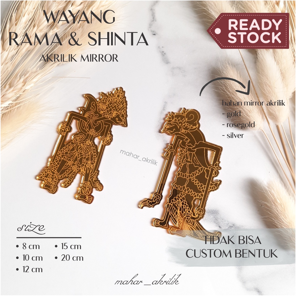 Jual Ukiran Wayang Rama & Shinta MOTIF | Hiasan mahar wayang | Akrilik ...