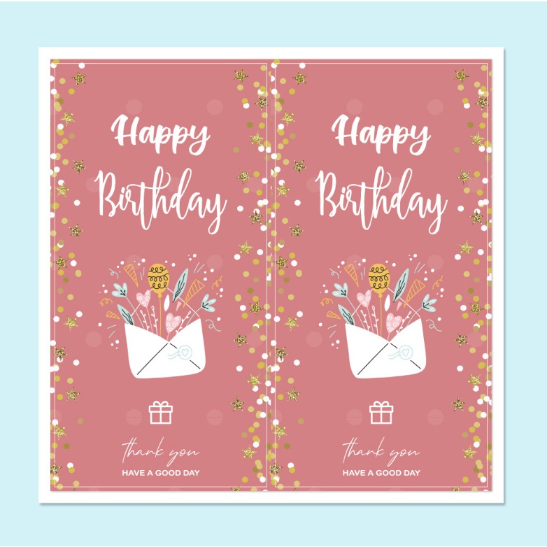 Jual HX149 [50 pcs] Happy Birthday Seal Thank You Sticker Segel Kotak ...