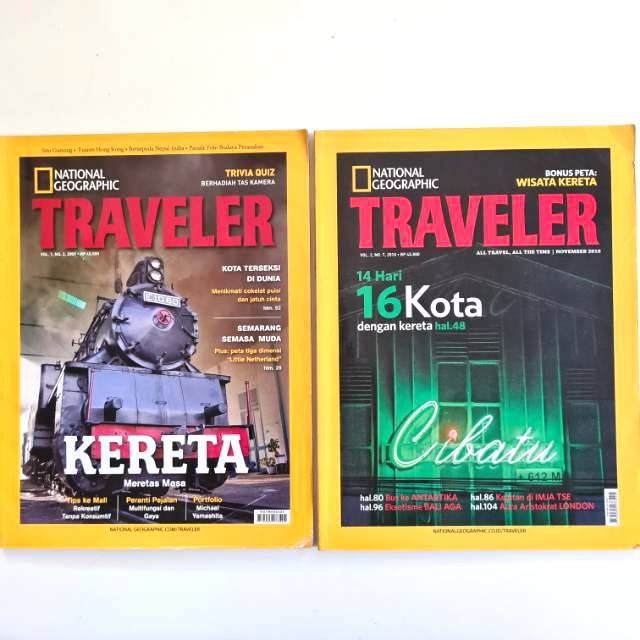 Jual Paket 2 majalah NATIONAL GEOGRAPHIC TRAVELER edisi KERETA API bonus poster Wisata Kereta ...