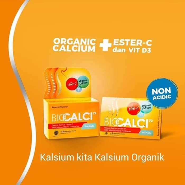 Jual Bio Calci-72 Suplemen Kalsium Dan Vitamin D3 Vit C Ester C - Isi 30 Tablet | Shopee Indonesia