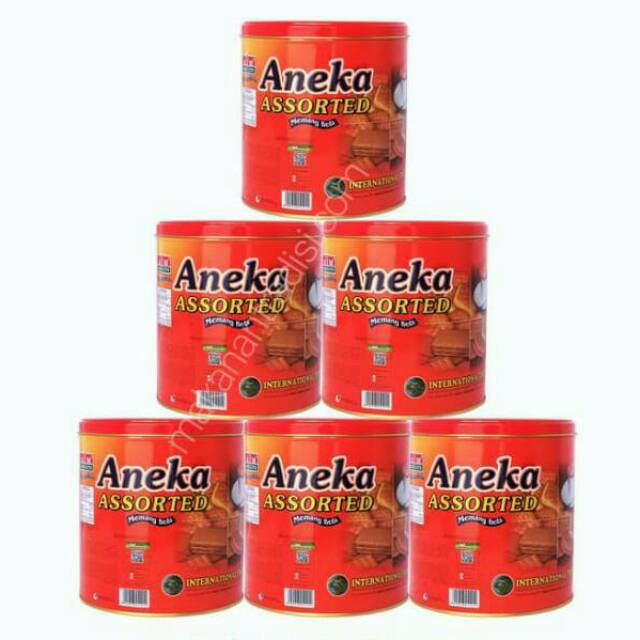 Jual Biskuit AIM Aneka Assorted Bulat 350 gr 1 Dus isi 6 Kaleng Biskuit ...