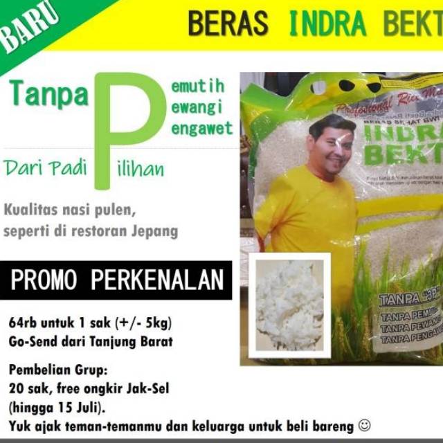 Jual Beras sehat indra bekti (indramayu berkialitas tinggi) | Shopee ...