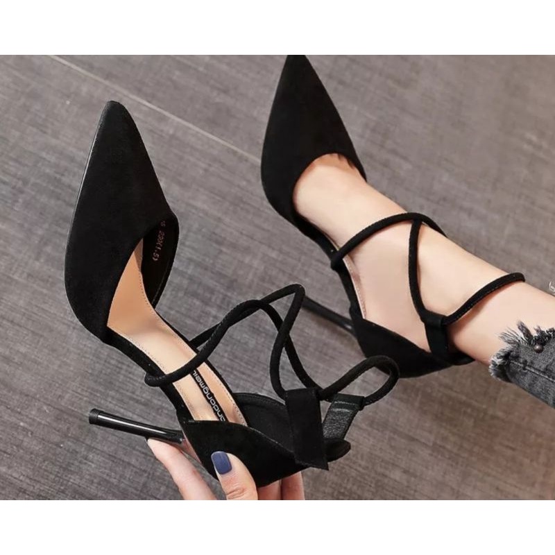 Jual sandal heels runcing tali depan wanita terbaru 2022 / heels wanita ...