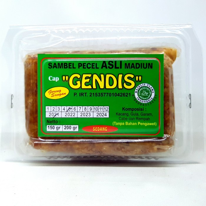 Jual GENDIS SAMBEL PECEL ASLI MADIUN 150gr | SAMBAL HALAL MUI SEDANG ...