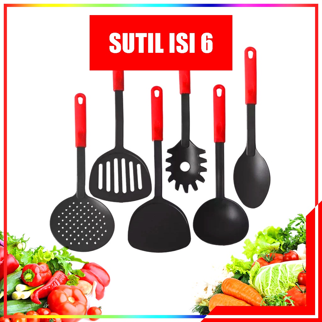 Jual Kitchen Set Tool Spatula Set 6 In 1 - Peralatan Tumis Masak ...