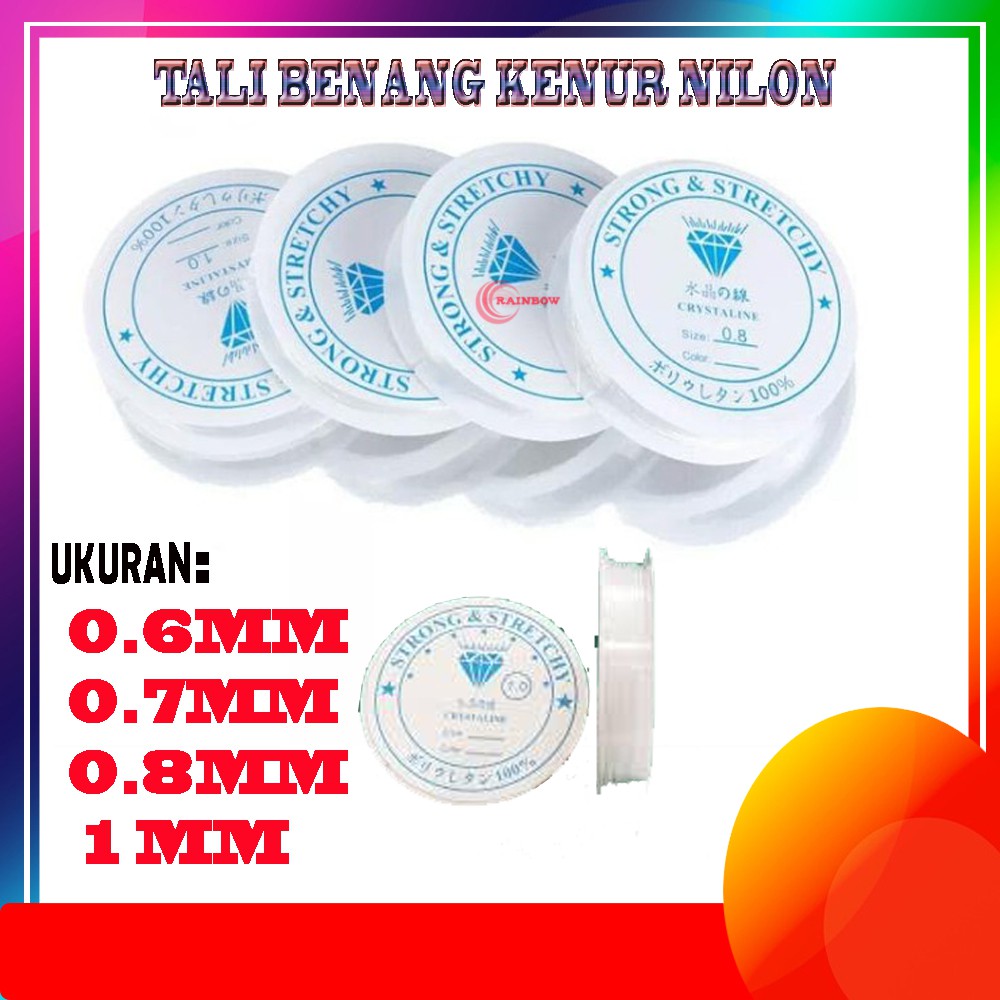 Jual Tali Benang Kenur Karet Nilon 0.6mm 0.7mm 0.8mm 1mm Tali Pancing ...
