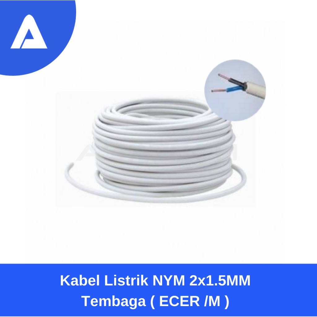 Jual Kabel Listrik NYM 2x1.5MM / 2 x 1,5 MM / 2x1,5 MM Putih Tembaga Ecer per Meter ( SNI ...