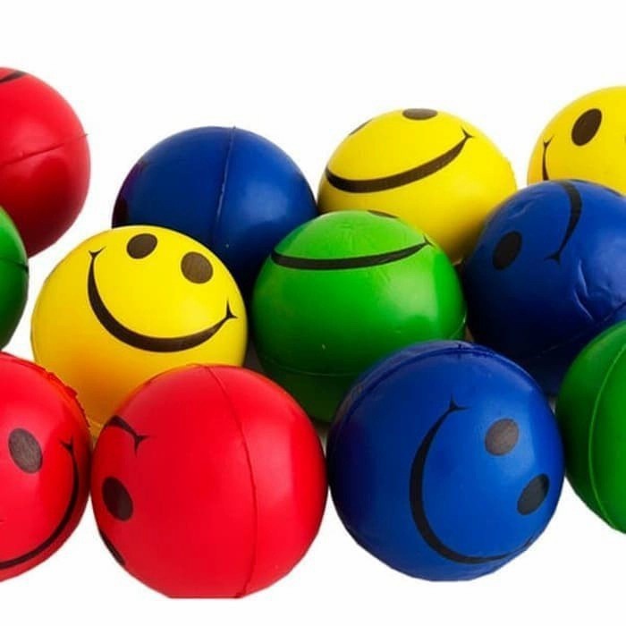 Jual Bola Smile Lembut Warna Warni Bola Spon Bisa Diremas Bola Spons ...