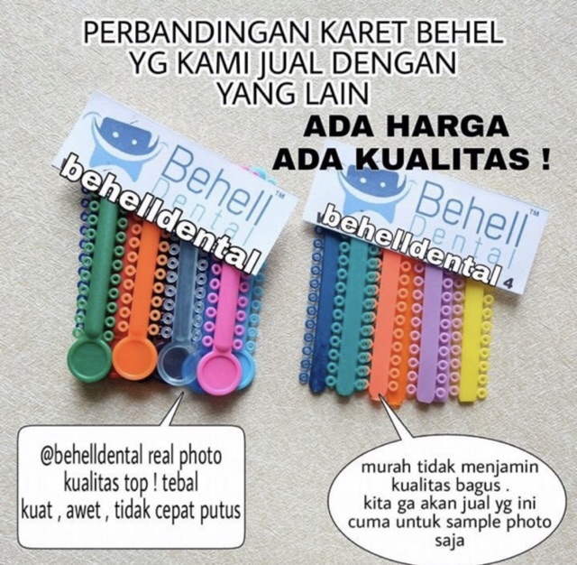 Jual Karet Behel Motif Power O ring Bulat PREMIUM - Dental rubber band ...
