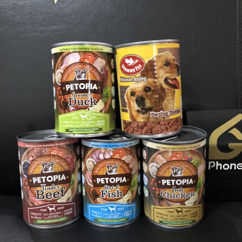 Jual Petopia 380g 380gr 380gram makanan anjing/dogfood basah/kornet ...