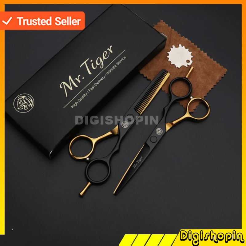 Jual MrTiger Gunting Rambut Professional 6 Inch 2 PCS with Comb+Knife ...