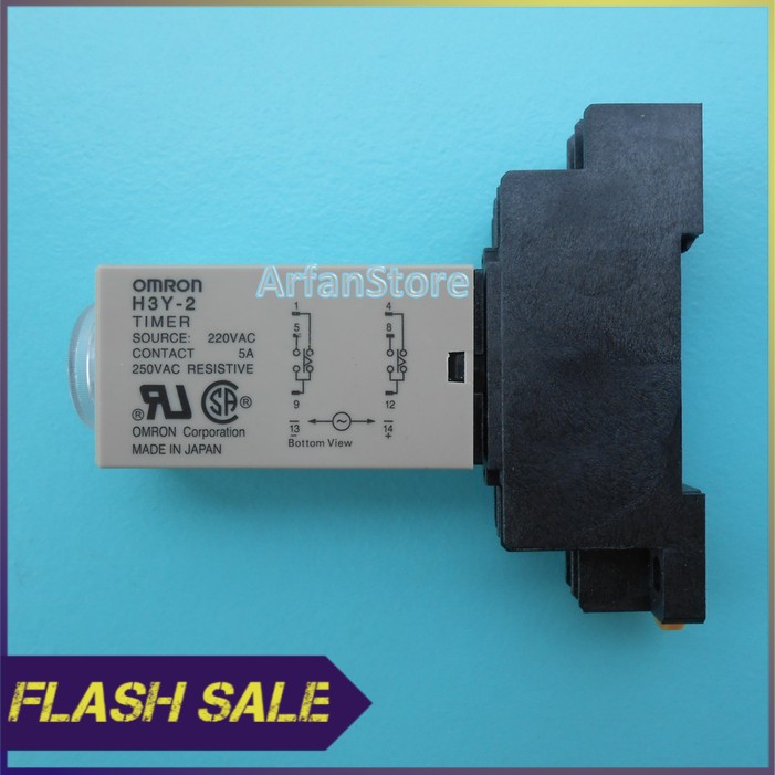 Jual TDR 60 Menit Time Delay Relay Timer Penunda Waktu AC 220V H3Y 2 ...