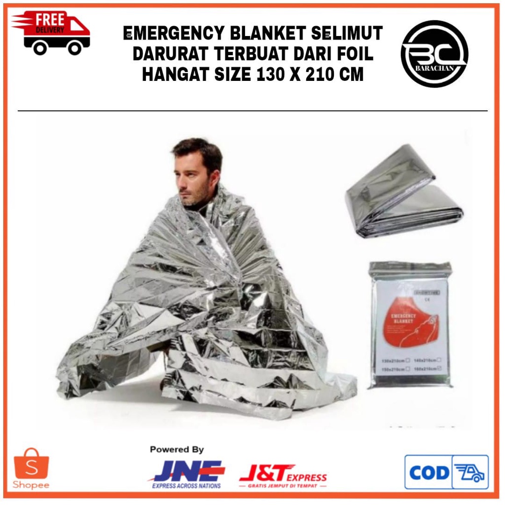 Jual Emergency Blanket Aluminium Foil 210 X 160 Cm Emergency Aluminium ...