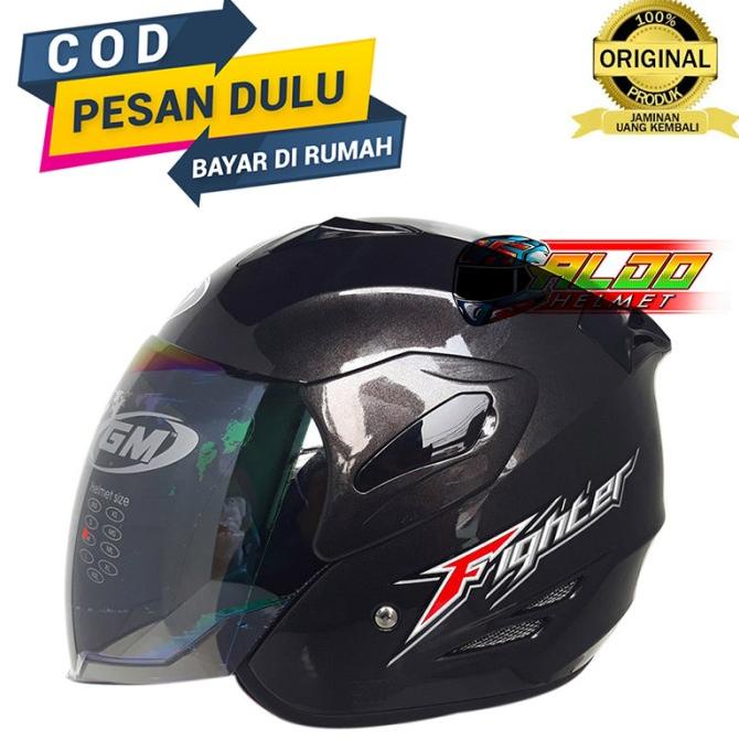 Jual Helm Gm Fighter Solid Gun Metal / Helm Half Face Hgm2164 | Shopee ...