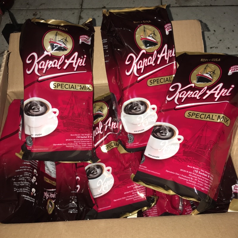 Jual Kopi Kapal Api Spesial Mix 1 renceng isi 10 sachet Kopi Gula ...
