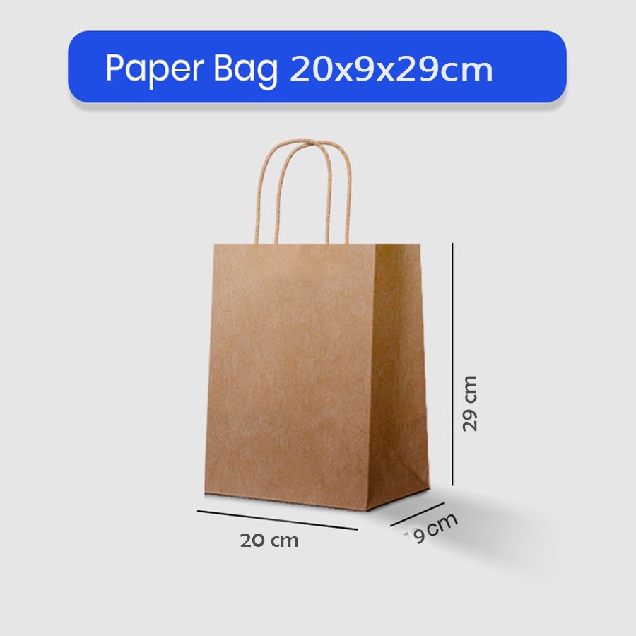 Jual Paper Bag Coklat Medium 20x9x29 cm Papper Bag Kertas Kado Souvenir ...