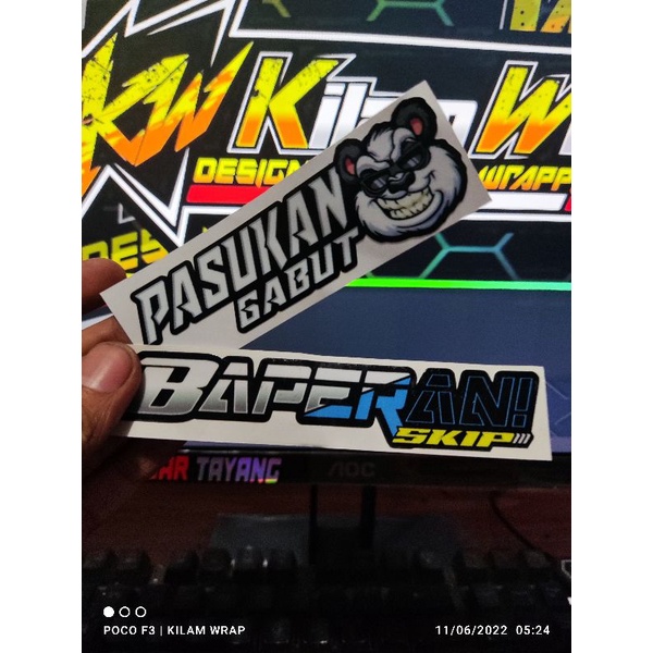 Jual STIKER PASUKAN GABUT, BAPERAN SKIP PRINT CUT | Shopee Indonesia