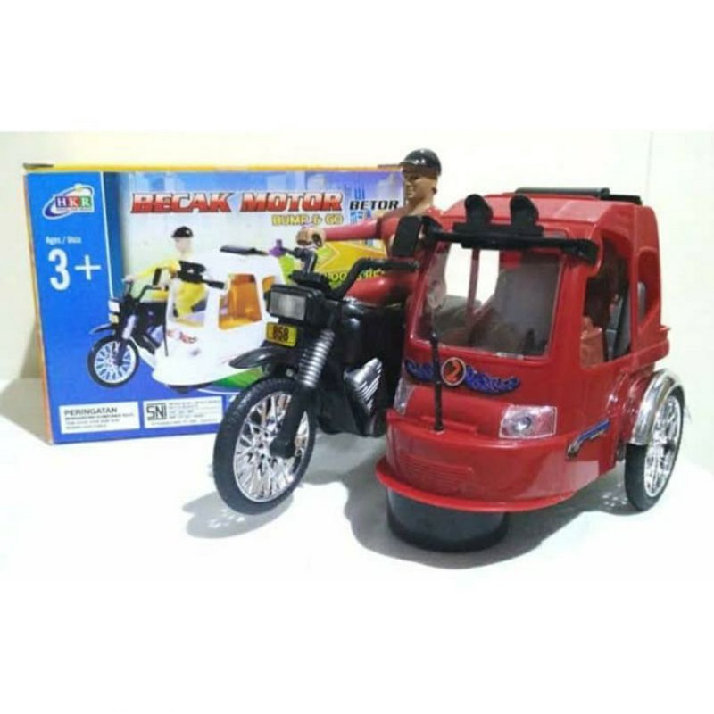 Jual mainan becak motor bump & go - anak edukatif - edukasi - miniatur ...