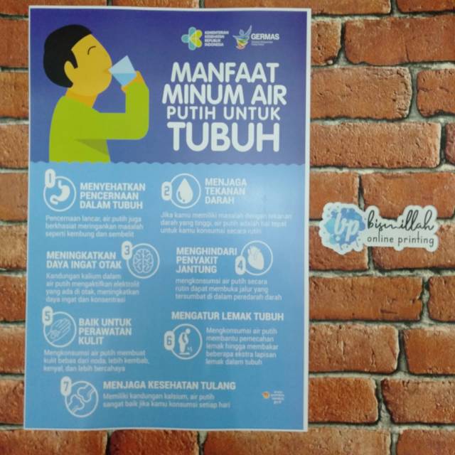Jual Poster kesehatan manfaat minum air putih | Shopee Indonesia