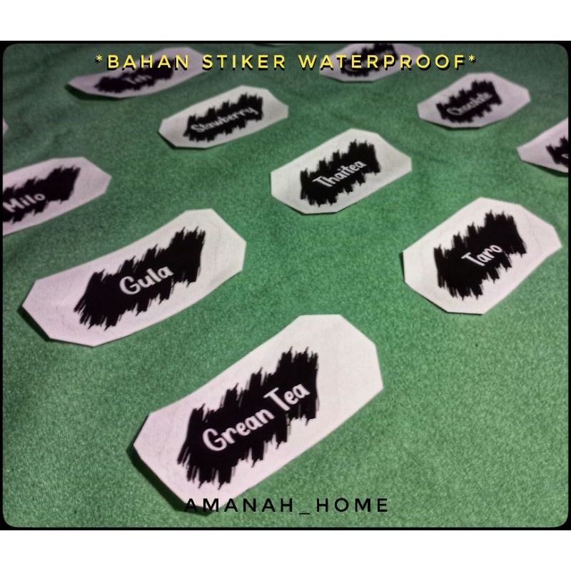 Jual Stiker bubuk Minuman tahan air(teh,gula,kopi)label bubuk minuman ...