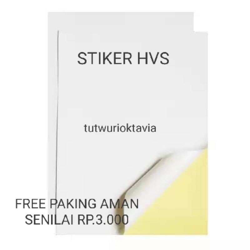 Jual kertas stiker HVS ukuran F4 isi 50 lembar/sticker hvs/stiker doff ...