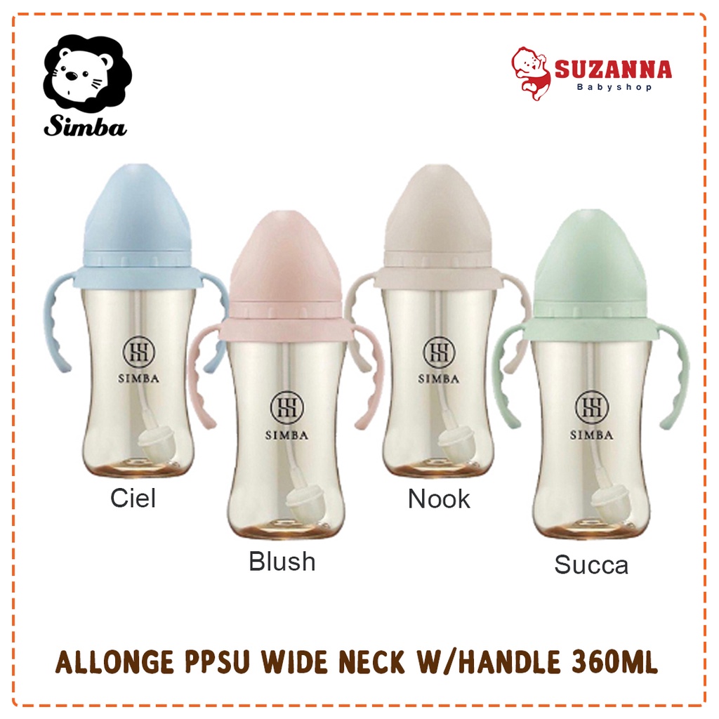 Jual Simba Allonge PPSU Wide Neck Feeding Bottle With Straw & Handle 360ml | Shopee Indonesia