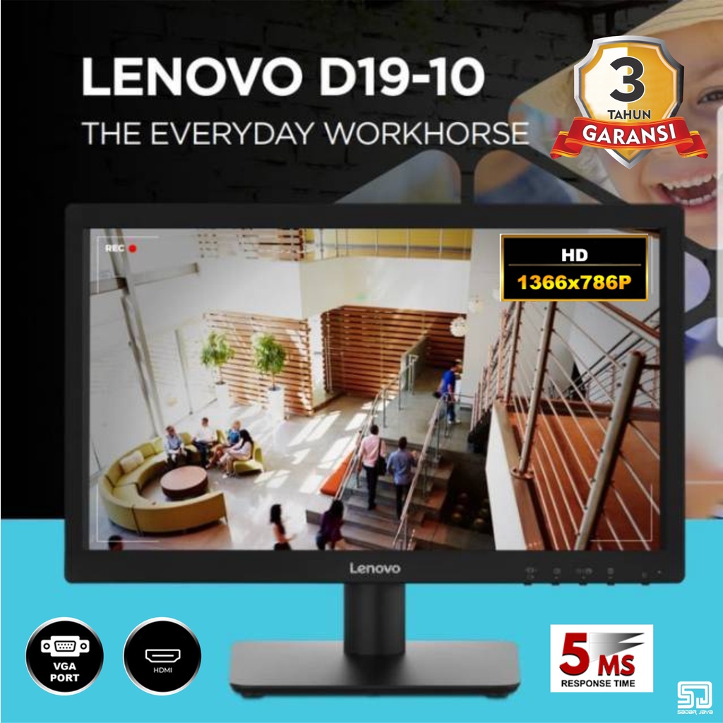 Jual Lenovo D19-10 LED 18.5" Monitor 18,5 inch HDMI & VGA | Shopee Indonesia