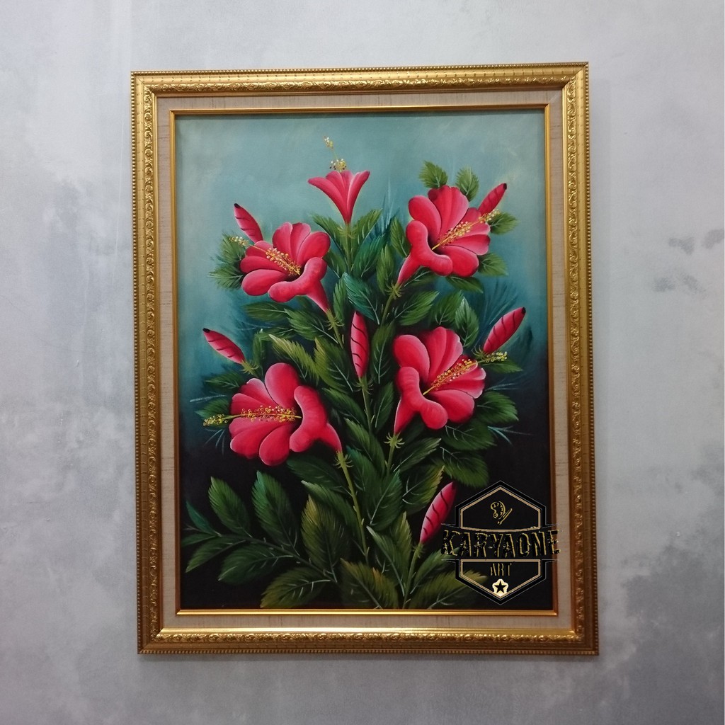 Jual Lukisan Bunga Sepatu Asli Lukisan Tangan | Shopee Indonesia