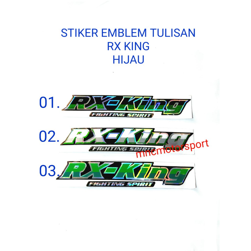 Jual STIKER EMBLEM TULISAN RX KING HIJAU 18.5 x 4 CM HARGA PER SET ...