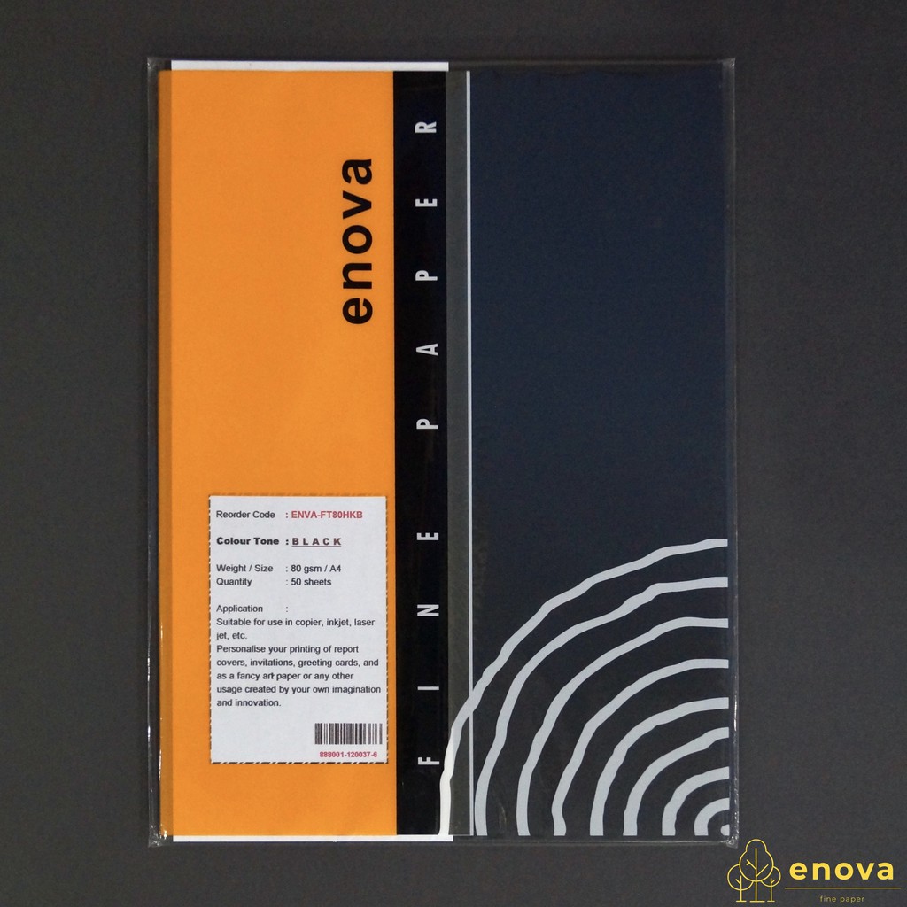 Jual Fancy Art Paper ENOVA | Black | A4 80GSM (Hitam) | Shopee Indonesia