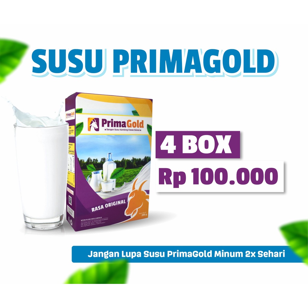 Jual Promo 4 box Prima Gold Susu Kambing Etawa | Shopee Indonesia