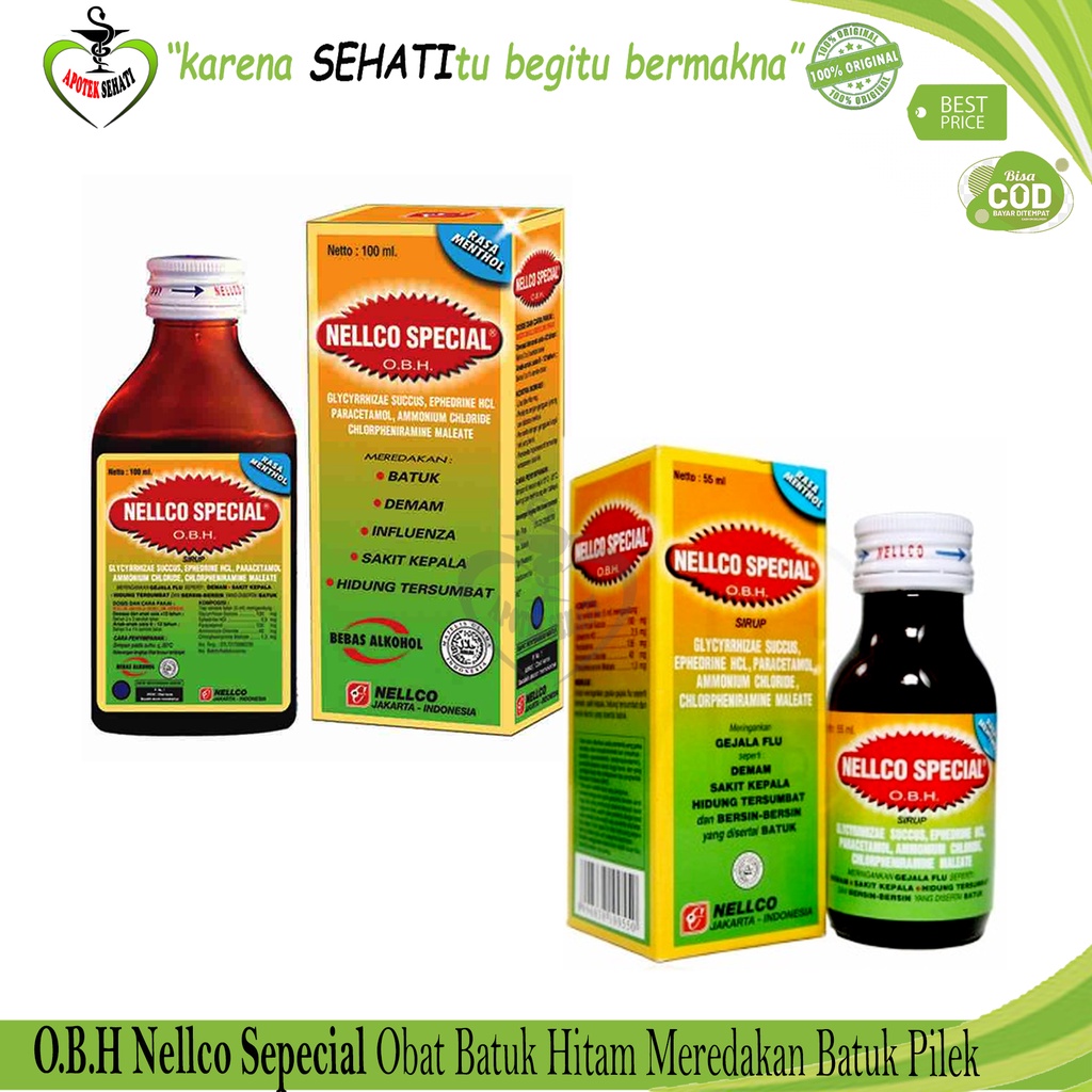 Jual OBH Nellco Spesial Obat Demam Flu Batuk Berdahak Rasa Menthol ...