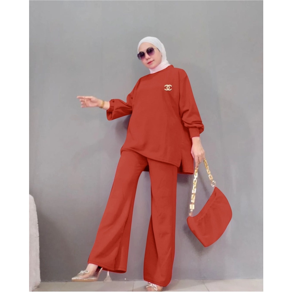 Jual (MODEL BARU) SETELAN STEVI / SETELAN OOTD CASUAL / SETELAN KNIT ...