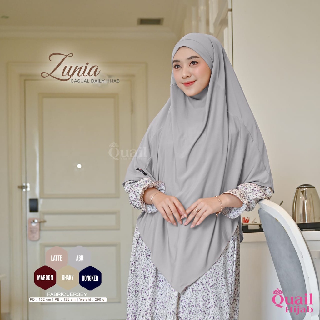 Jual Zunia 2 in 1 Face Hijab Original Quail Hijab Instan Casual Hijab ...