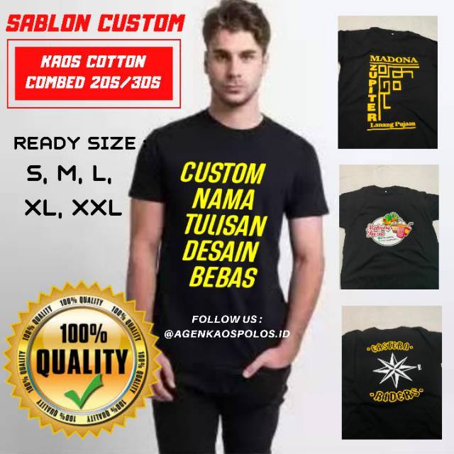 Jual Custom Kaos Sablon Desain Nama Tulisan Bebas Suka-Suka | Bikin ... Jual Custom Kaos Sablon Desain Nama Tulisan Bebas Suka-Suka | Bikin ...