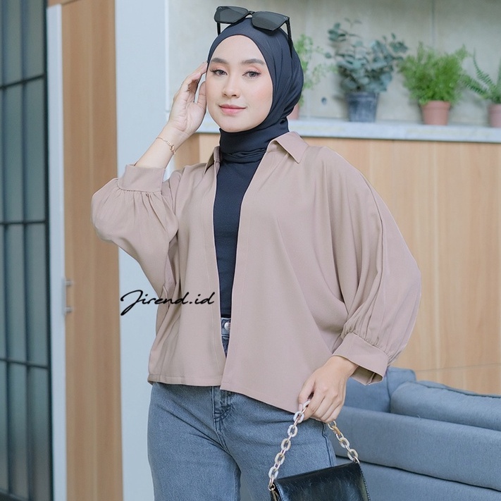 Jual Basic Outer Batwing/ Outer Crop Lengan Balon | Shopee Indonesia