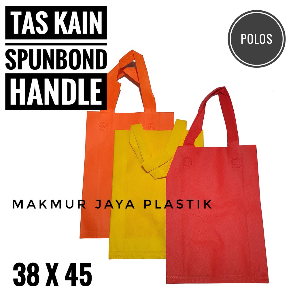 Jual TAS SPUNBOND POLOS / GOODIE BAG HANDLE 38 X 45 X 10 | Shopee Indonesia