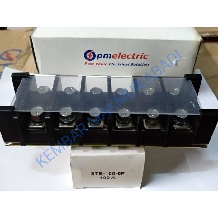 Jual Terminal Blok 100A 6pole / STB100-6P merk PM / Isolator 100Ampere 6pole / Terminal Block PM ...