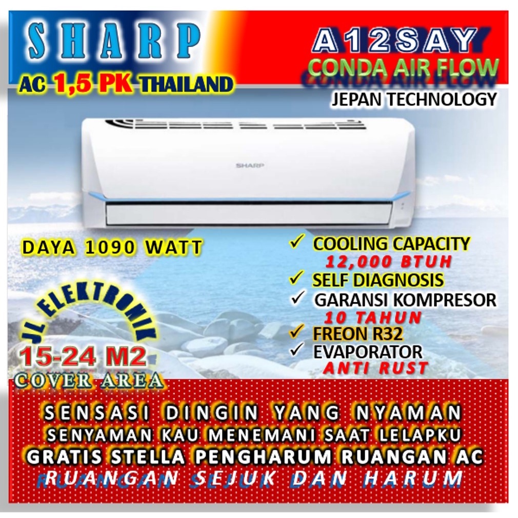 Jual ac sharp 1,5pk a12say orderan khusus kak milla | Shopee Indonesia