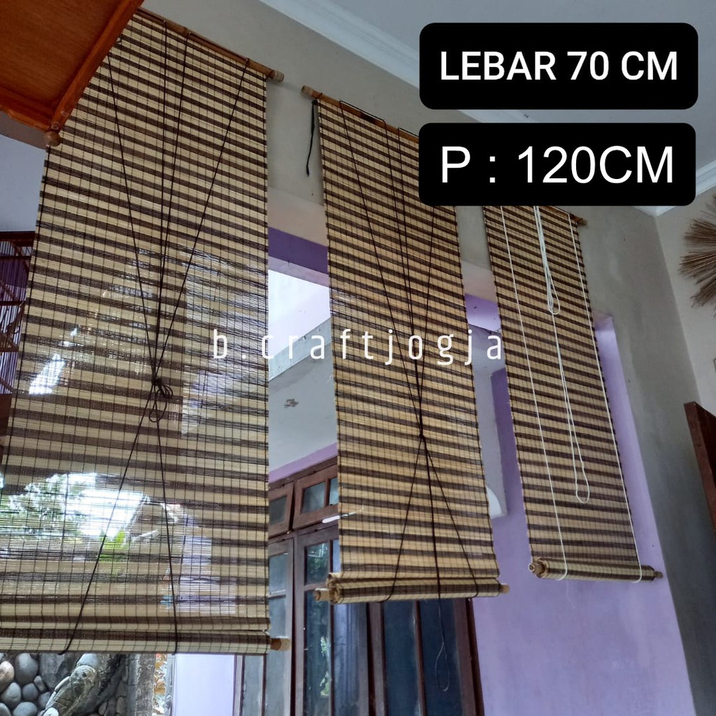 Jual Tirai Kerai Gorden Gulung Bambu Mix Lidi Tenun Lebar 70 cm Tinggi Custom | Shopee Indonesia