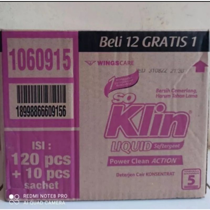 Jual 1 KARTON / DUS SOKLIN LIQUID DETERGENT CAIR Sachet 22 ML / dus isi ...